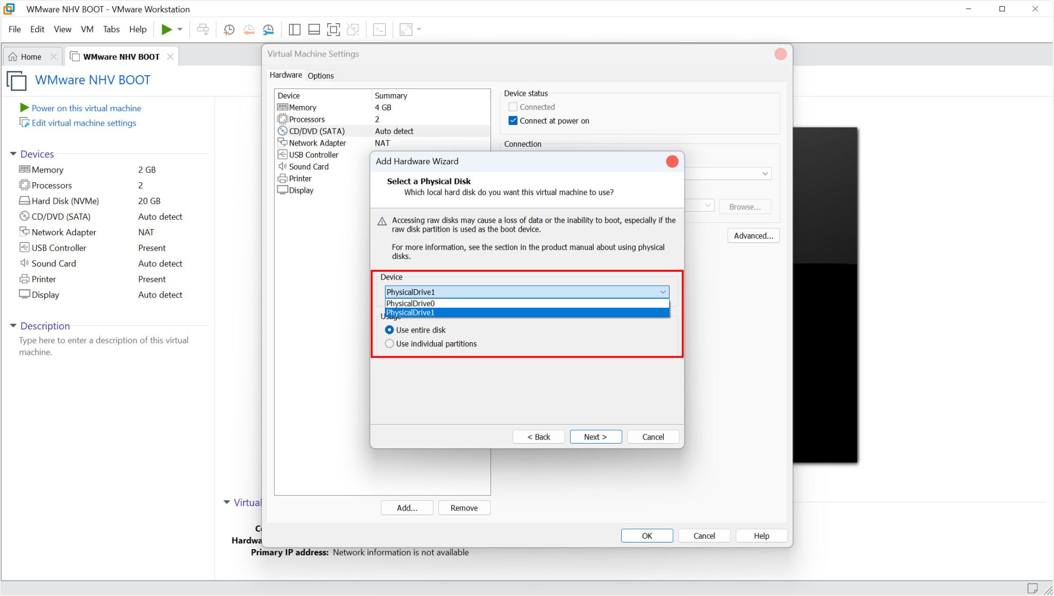Boot USB HDD/SSD box trên máy ảo VMware Workstation